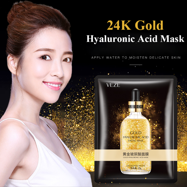 BEAUTY ZONE Venzen Veze Gold Mask 24K Hyaluronic Acid Face Anti Aging ...