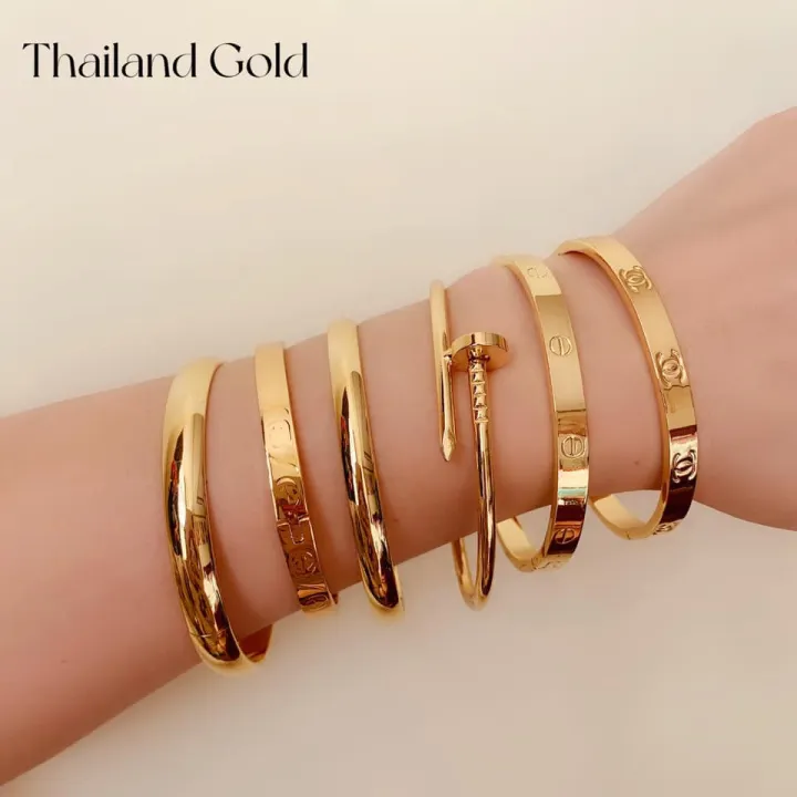 18K bangles gold plated thailand gold jewelry bangles Unique and ...
