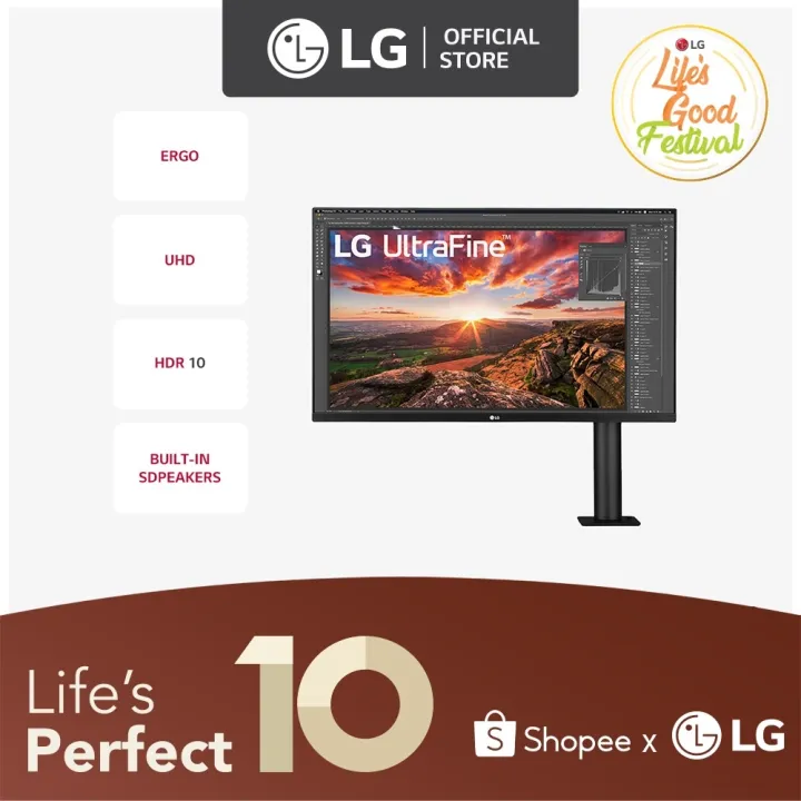 LG 32 UltraFine Ergo 4K Monitor 32UN880-B 32 Inch UHD IPS Display ...