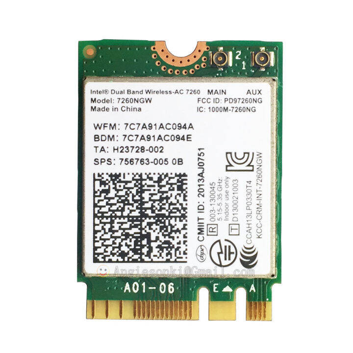 Wireless-AC 7260NGW 7260AC 867Mbps Dual Band 2.4GHz /5GHz Wifi ...