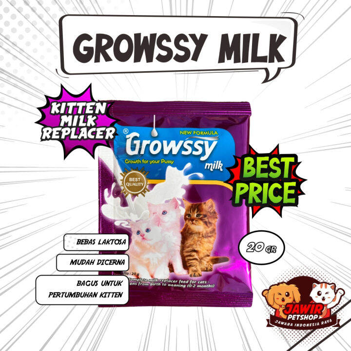 GROWSSY susu kucing bayi baru lahir dewasa milk kitten replacer untuk ...