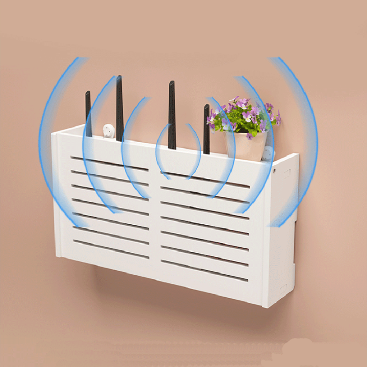 Wood Wireless Wifi Router Storage Box Cable Plug Board Wall Hanging ...