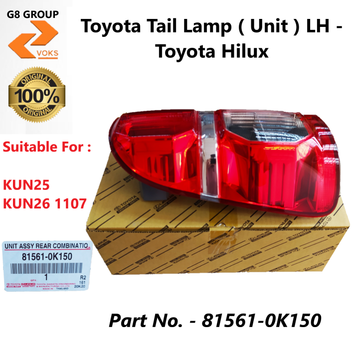 Toyota Tail Lamp ( Unit ) LH - Toyota Hilux ( 81561-0K150 ) | Lazada