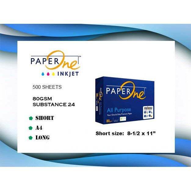 PAPER ONE BOND PAPER 80gsm SHORT / A4 / LONG | Lazada PH