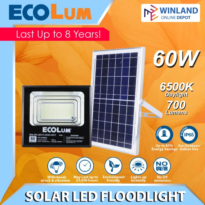 FIREFLY by Winland ECOLUM Solar Led Floodlight Flood light 60W / 700 ...