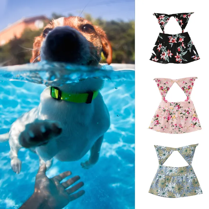 Westcoolpet Pet Swimsuit Sling Floral Printing Sleeveless Dogs Bikini ...