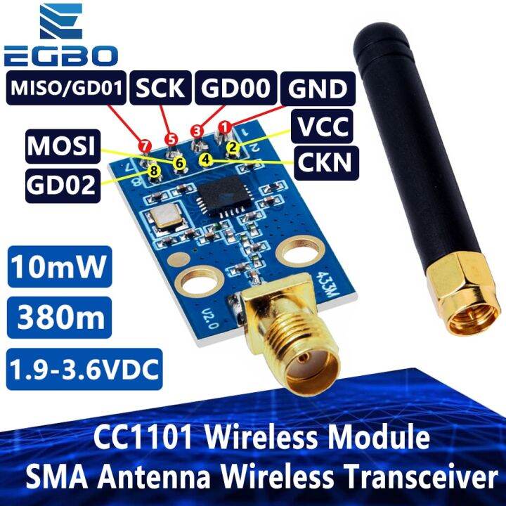 Cc1101 Wireless Module With Sma Antenna Wireless Transceiver Module For Arduino 315 433 868