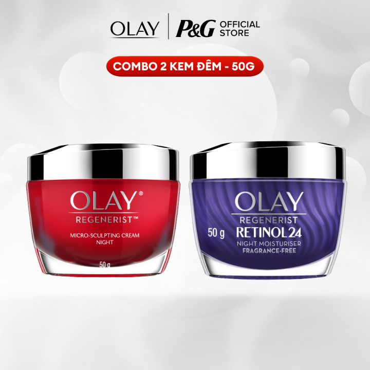 Combo 2 Kem Dưỡng Ẩm Ban Đêm: OLAY REGENERIST 50G & OLAY RETINOL 50G | Lazada.vn