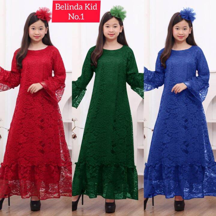 MAXI DRESS BELINDA KIDS / DRESS MAXI KID WARNA / KIDS MAXI DRESS ...
