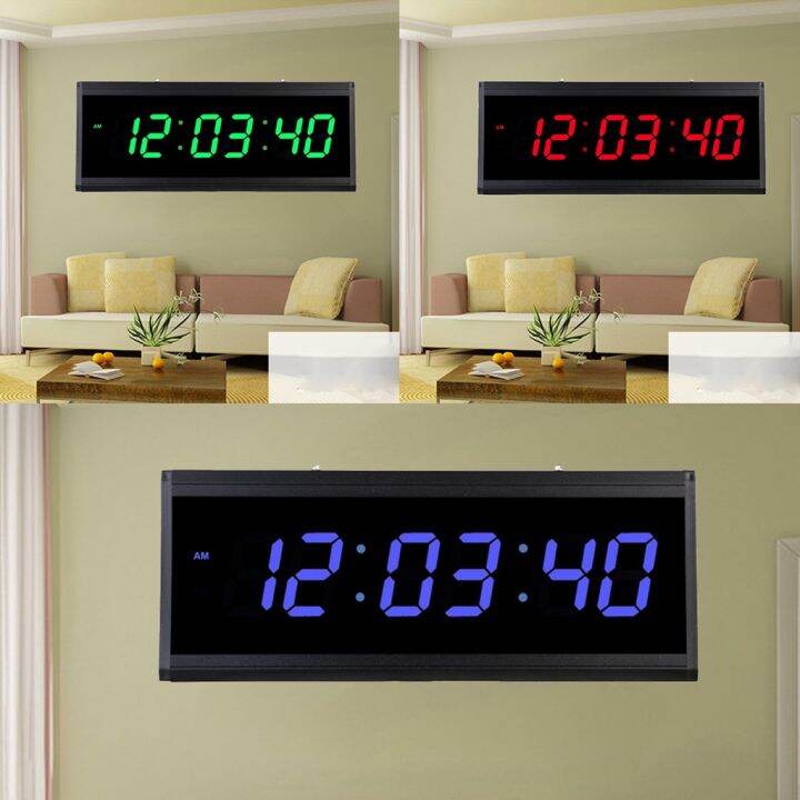 Enjoylife Big LED High Brightness Hanging Digital Wall Clock Large Time ...