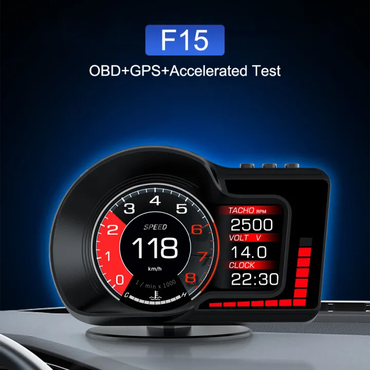 Speedometer RPM Gauge F15 HUD 6 Alarm Functions Accelerated Test Car ...