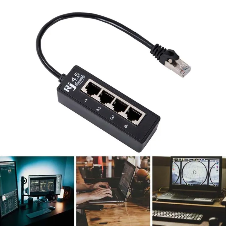 GKFFU Cable Connector 4 Ports Computer Accessories LAN Network Routers ...