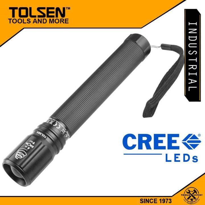 Tolsen Industrial LED Flashlight w/ Zoom Function (550 Lumens) CREE ...