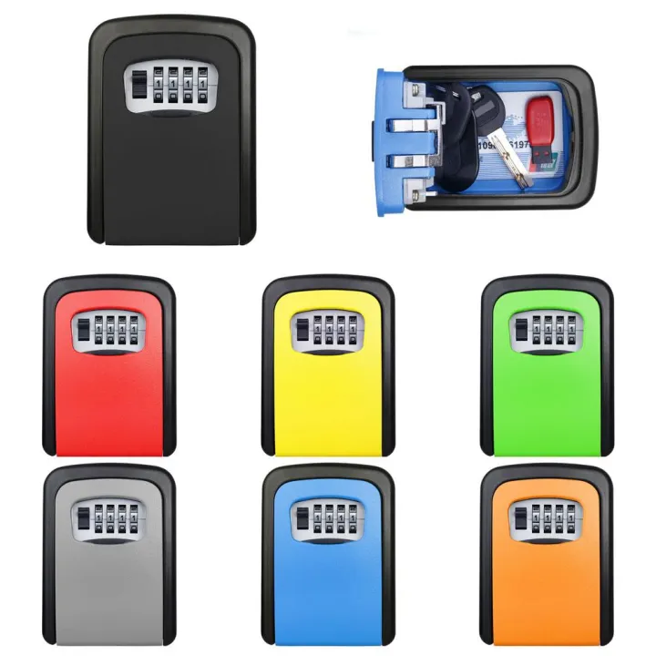 【Safe and convenient】4 Digit Combination Wall Mount Key Storage ...