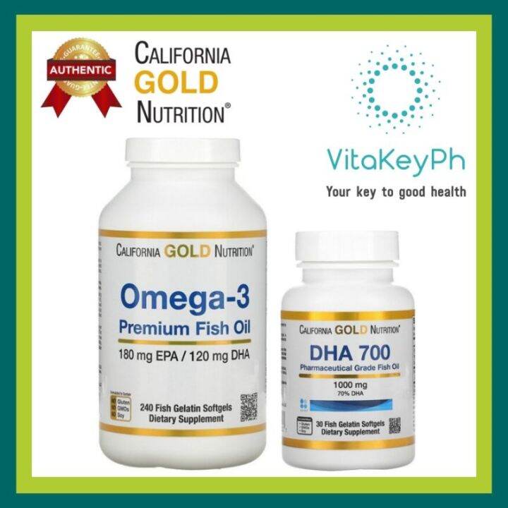 On Hand‼️ California Gold Nutrition Omega 3 Premium Fish Oil 180 EPA / 120 DHA 100/240 Softgels ...