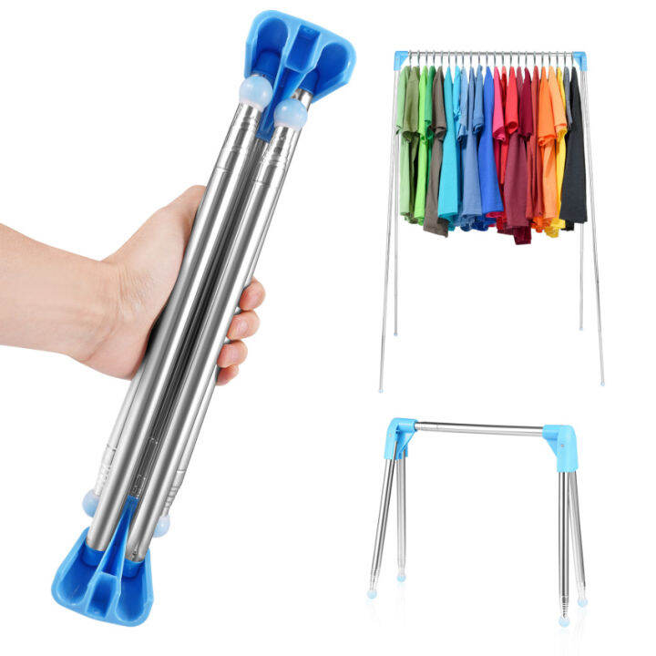 Portable Travel Garment Rack, 13-28inch Retractable Clothes Drying Rack ...