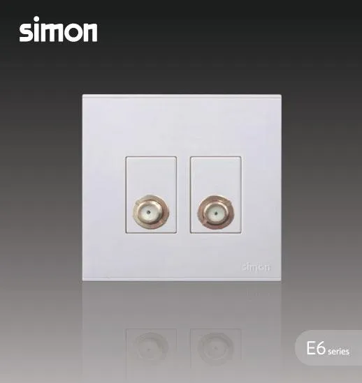 Simon E6 Series 2 Gang TV & Astro Outlet - White Color | Lazada