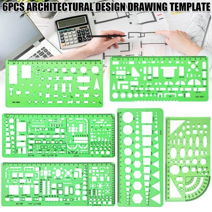 Double Scale Template Architect Combination Multi Design Stencil ...