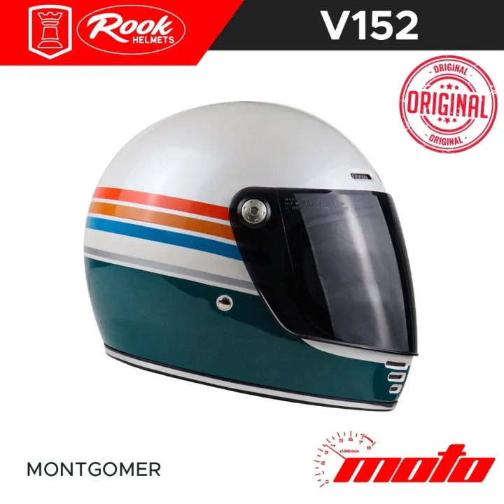 ROOK V152 MONTGOMER Single Visor Helmet with Free Clear lens ☍☁ | Lazada PH