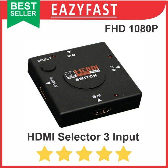 HDMI Switch Select 3 Input Port FHD HD 1080P Switcher Selector | Lazada ...