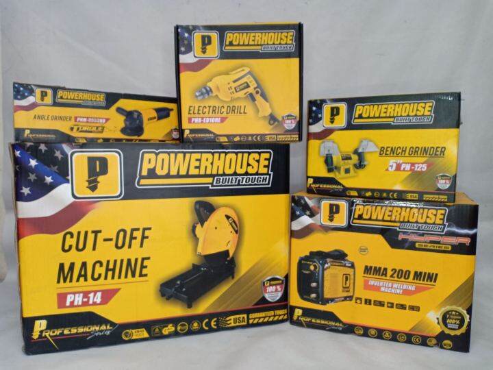[BUNDLE] POWERHOUSE Inverter Welding Machine 200 Amperes + Cut-Off Machine 14 Inches + Bench ...