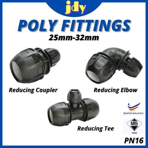 HDPE Poly Fitting Poly Pipe Connector Reducing Coupler Reducing Elbow Reducing Tee 25mm 32mm ...