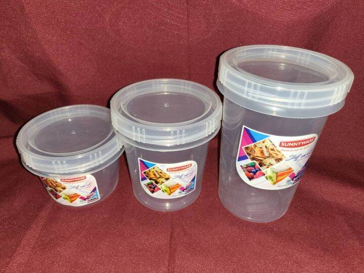 REUSABLE garapon / food storage / powder and milk container - round ...