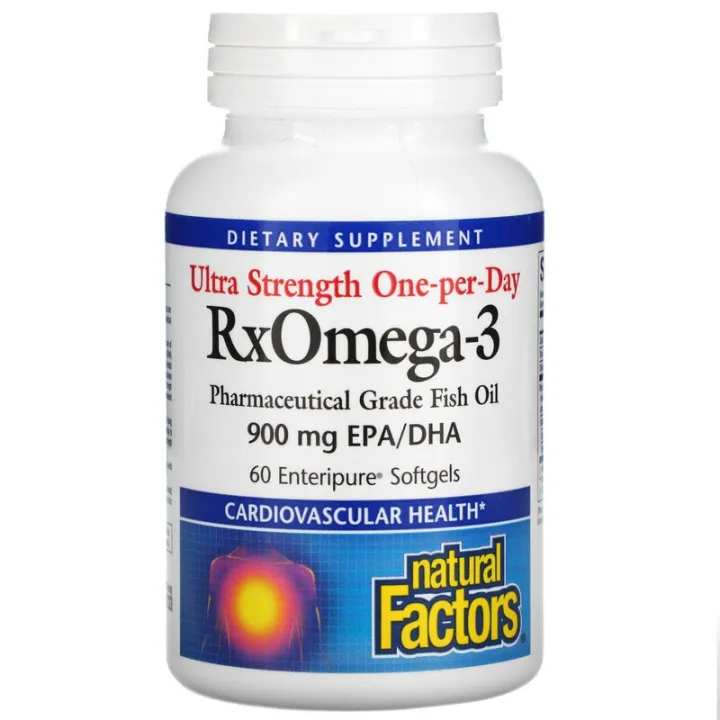 Natural Factors, Ultra Strength One-per-Day RxOmega-3, 900 mg, 60 ...
