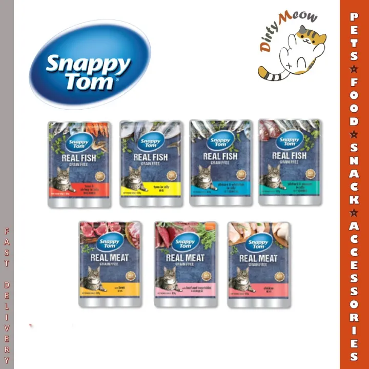 Snappy Tom Pouch (Cat) 85G (Lamb , Beef& Vege , Chicen, Pilchard & Sea ...