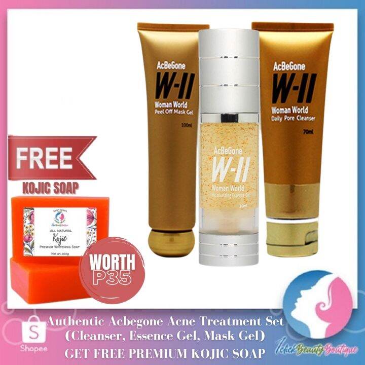 Authentic Acbegone Acne Treatment Set GET FREE KOJIC SOAP | Lazada PH