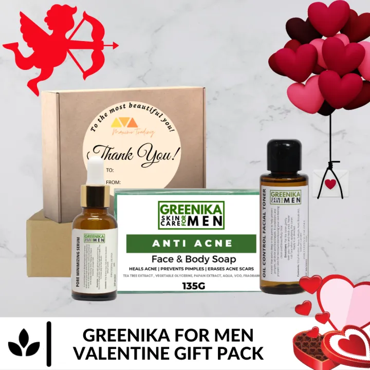 [ Greenika For Men Anti Acne Soap Pore Minimizing Serum Oil Control