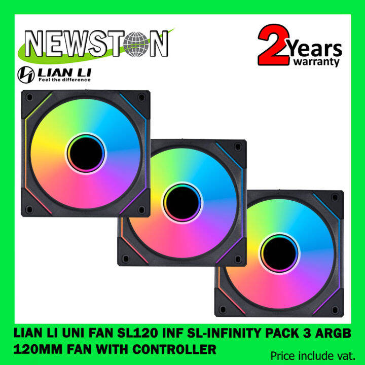 Lian Li UNI FAN SL120 INF SL-INFINITY (แพ็ค3ตัว) ARGB 120MM FAN With ...