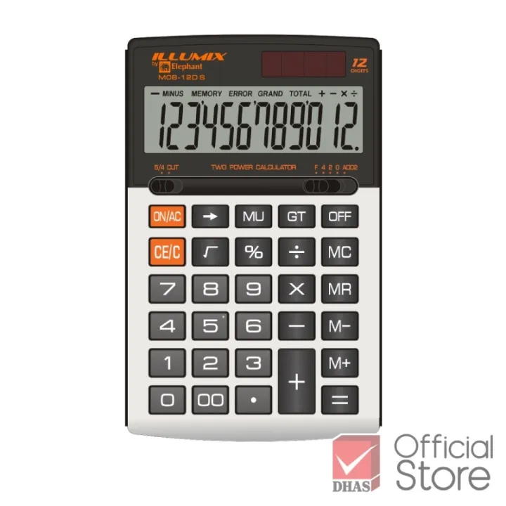 Illumix เครื่องคิดเลข เครื่องคิดเลขขนาดกลาง รุ่น M08-12D สีเงิน จำนวน 1 ...