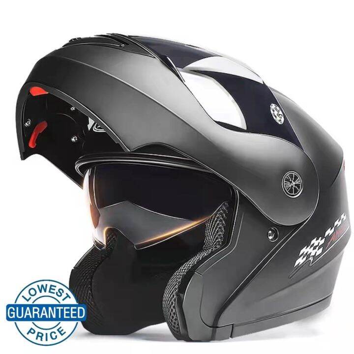 ♣ [Ready Stock]ICC Standard Motorcycle Modular Helmet Dual Lens Flip Up ...