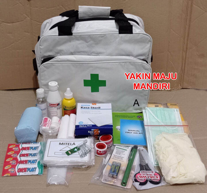 Tas First Aid Kit P3K Tipe A Putih / White Bag Type A Lengkap Isi ...