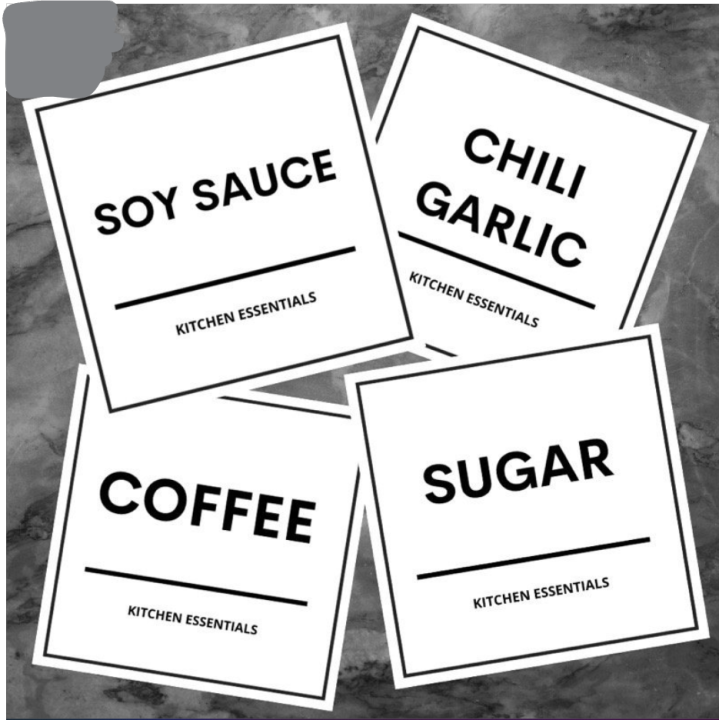 1pc Condiments Pantry Labels Waterproof Matte Vinyl sticker (2x2 size ...