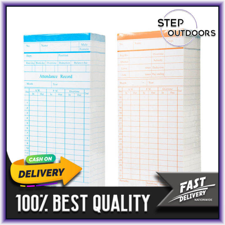 Time Card Time Clock Recording Card 100pcs/pack, Monthly(2-sided for ...