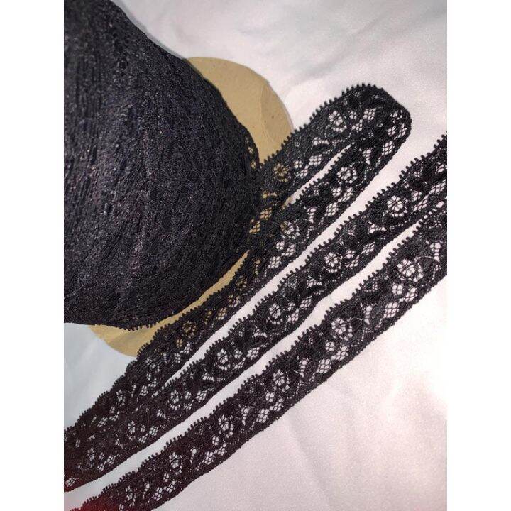 kain RENDA Meteran murah Warna BLACK Renda Meteran Narrow Lace Per 1 ...