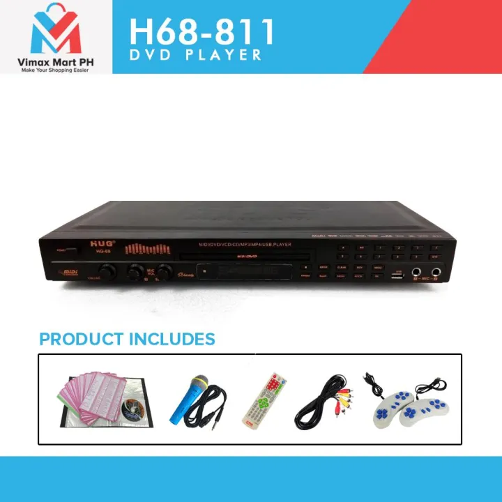 HUG DVD Player H68-811, 12,000+ Songs CD, Songbook, 300-n-1 Games w/ 2 ...