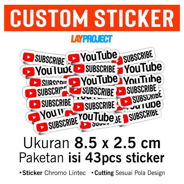 Paket 50pcs Sticker Youtube Stiker Youtuber Subscribe LAY PROJECT ...