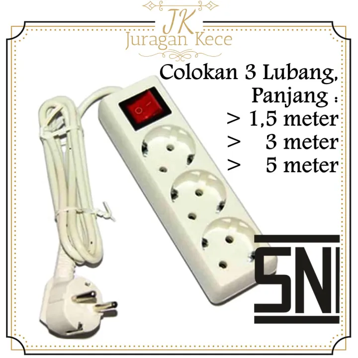 JUKE Colokan 3 Lubang Stop Kontak SNI Original Colokan Cok Listrik ...
