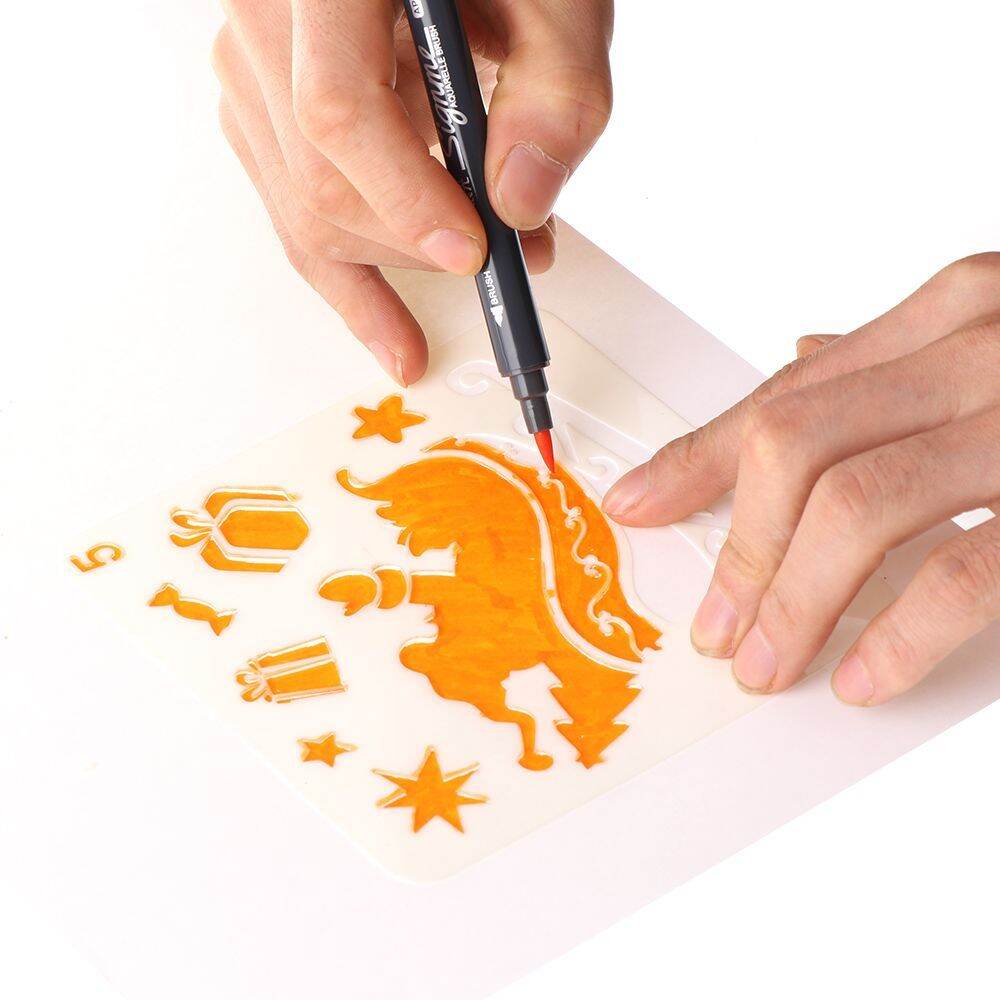 5210A การแบ่งชั้น บัตรกระดาษ ประทับ จิตรกรรมฝาผนัง ลายนูน ลายฉลุคริสต์มาสกลวง แม่แบบดอกไม้ สมุด ...