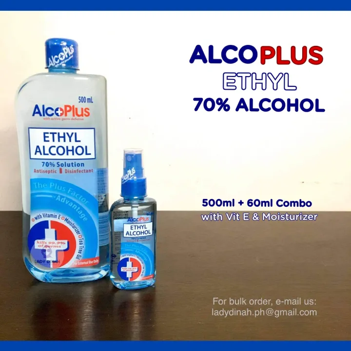 Alcoplus 500ml Ethyl Alcohol with FREE 60ml refill spray combo LIMITED STOCKS | Lazada PH