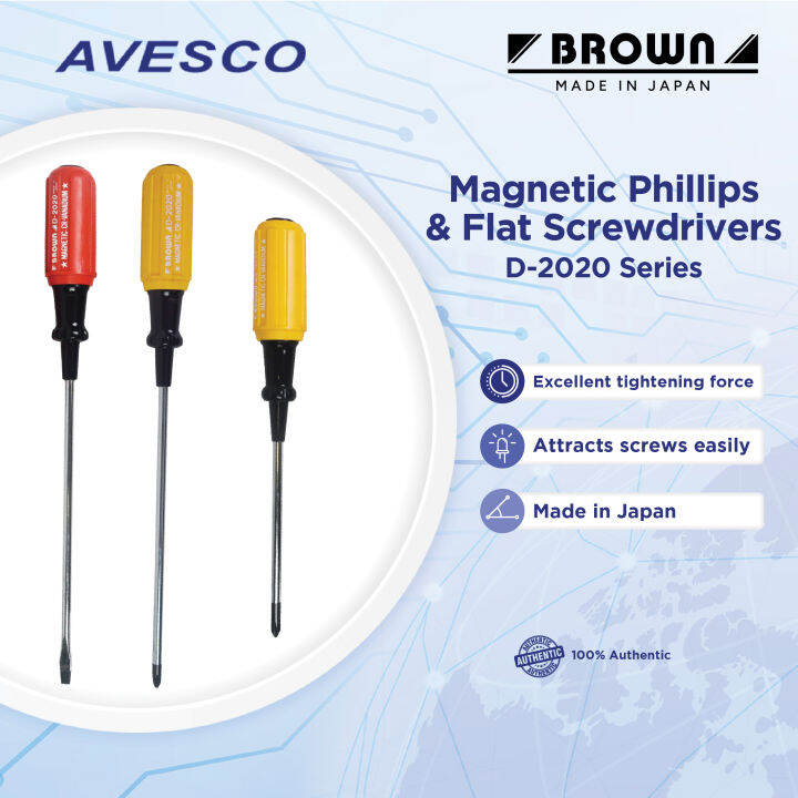 Brown Tools Magnetic Phillips & Flat Head Screwdrivers | D-2020 Series ...