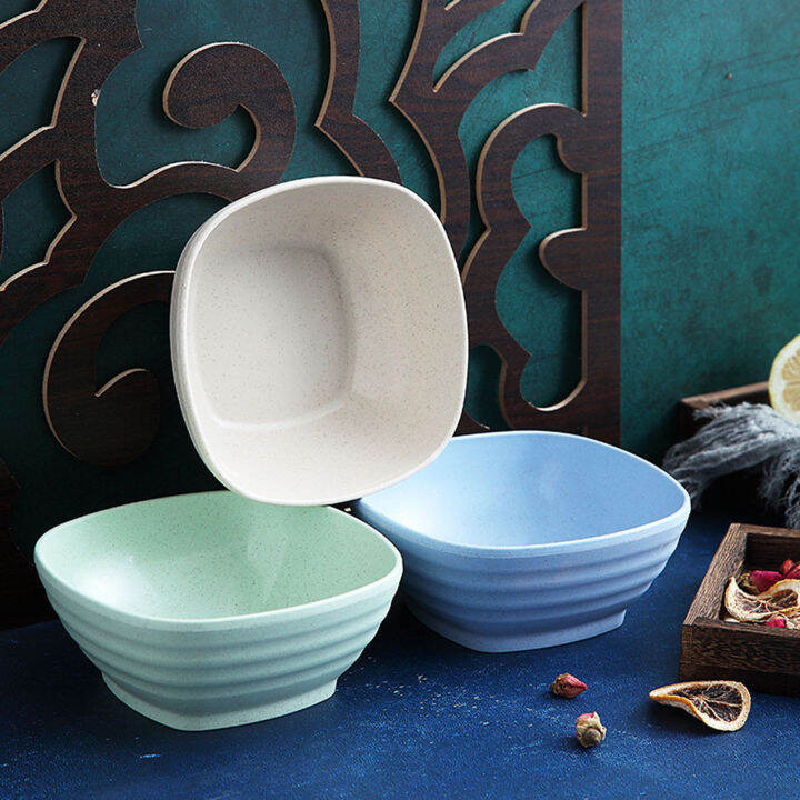 6/12 PCS [14cm] Wheat Straw Fiber Lightweight Unbreakable Cereal Bowl ...