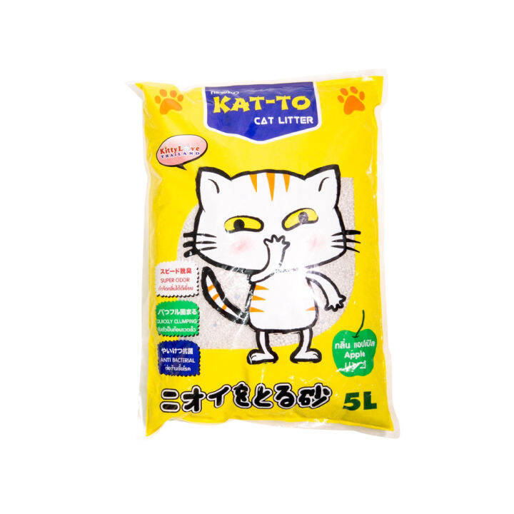 KatTo ทรายแมว แคทโตะ 5 ลิตร ทรายแมวเบนโทไนต์ ตักง่าย สะดวก ไม่ติดกะบะท ...