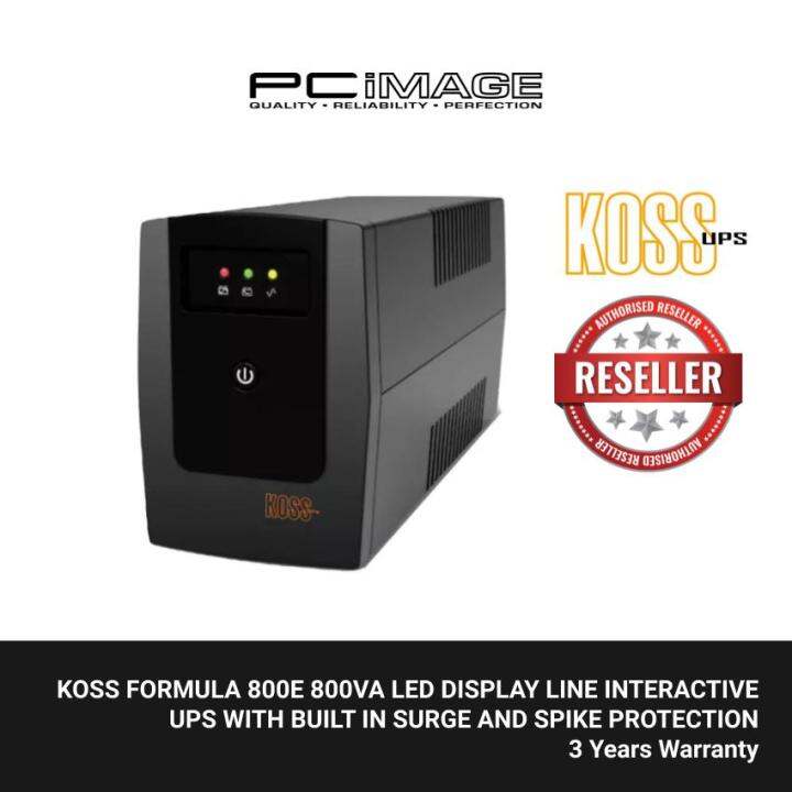 KOSS FORMULA 800E 800VA LED DISPLAY LINE INTERACTIVE UPS WITH BUILT IN SURGE AND SPIKE ...