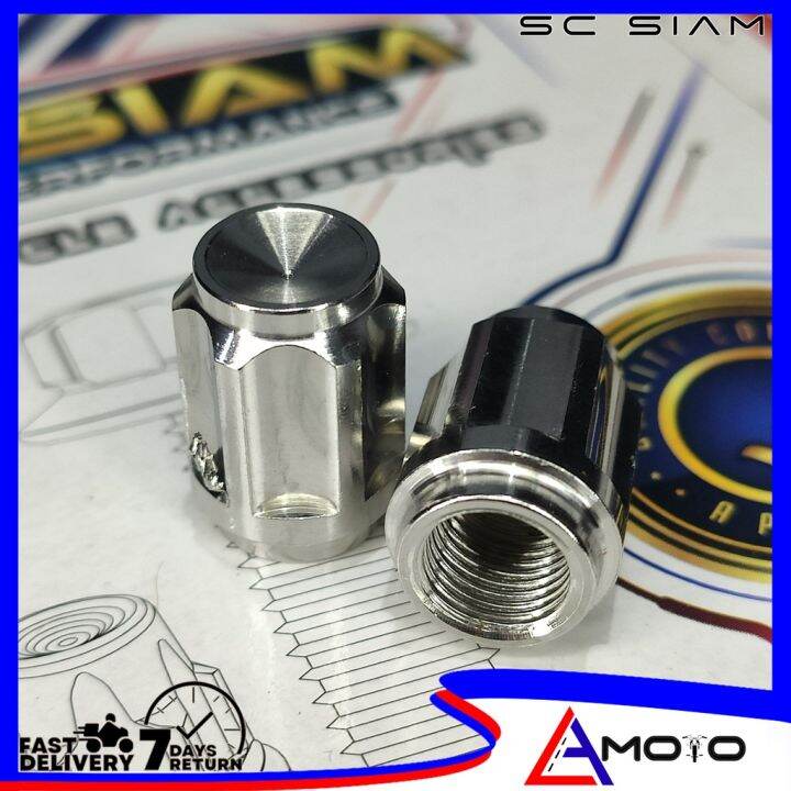 (PAIR) SC SIAM STAINLESS CNC TIRE CAP / PITO CAP / MOTOR PARTS AND ...