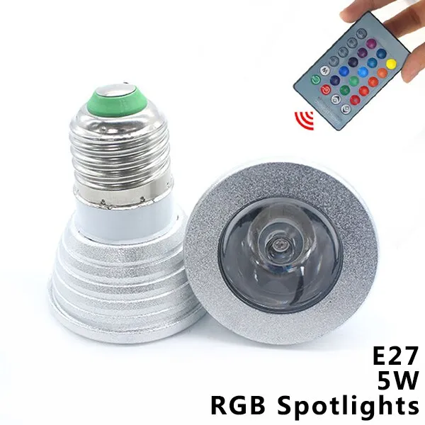 E27 E14 GU10 GU5.3 MR16 RGB ไฟ LED RGB เมจิกหลอดไฟ LED พร้อมรีโมท IR 16สี | Lazada.co.th