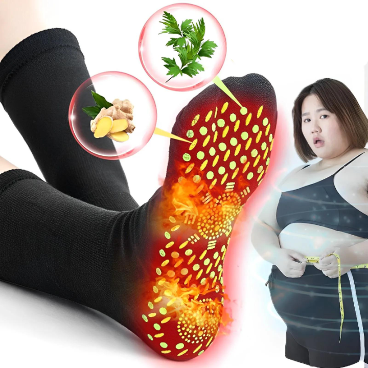 Ay Tsao ถุงเท้าทำความร้อนด้วยตนเองถุงเท้าทัวร์มาลีนถุงเท้าเพื่อสุขภาพกระชับสัดส่วนยืดหยุ่นความ ...